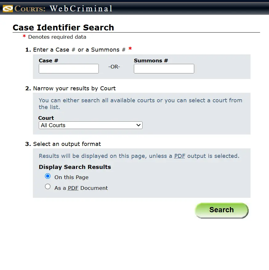 Webcrim – New York Case Identifier Search & Court Records